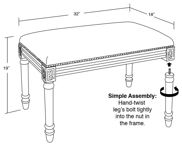 Yellow Butterfly Upholstered Wooden Bench, Antique White Wash ...