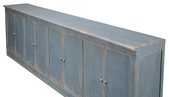 Eight Is Enough Extra Wide Sideboard Blue Gray - Farmhouse - Buffets ...