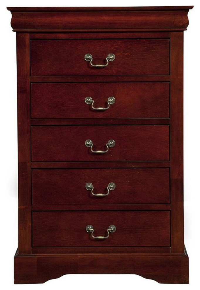 5 Drawers Chest, Cherry - Traditional - Dressers - by Simple Relax | Houzz