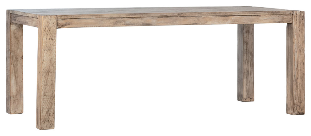 Parson 79" Wide Pine Wood Dining Table, Natural - Farmhouse - Dining ...