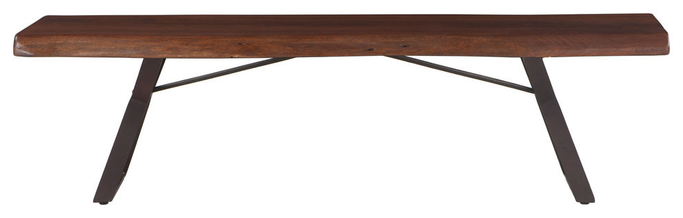 Nottingham Live Edge Dining Bench, 72-Inch - Industrial - Dining ...
