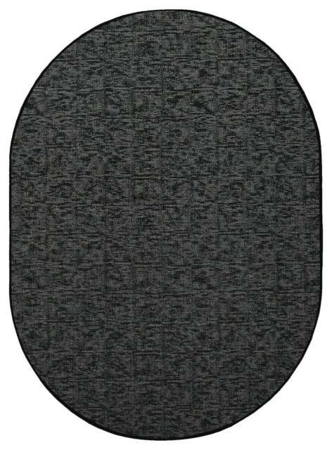 Furnish My Place Black Solid Color Rug Made In Usa, 3' x 44' Oval ...
