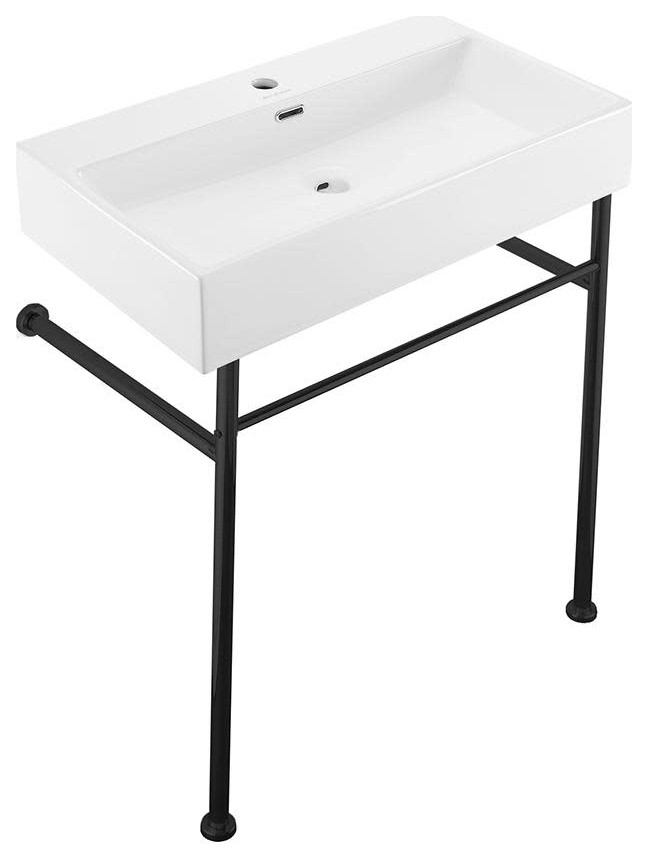 Swiss Madison SM-CS772 Claire 30" Rectangular Ceramic Console - Contemporary - Bathroom Sinks ...