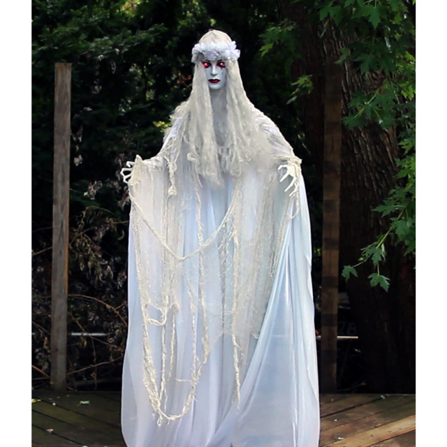 Life-Size Animatronic Ghost Bride, Indoor/Outdoor Halloween Decoration ...