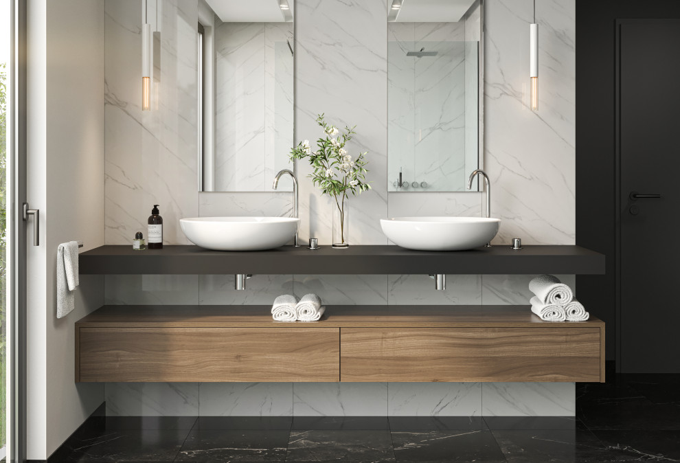 Modernes Badezimmer mit schwebenden Waschtisch - Modern - Badezimmer ...