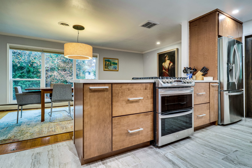 Mid-Century Modern Kitchen Design Alexandria, VA - Retro - Cocina ...