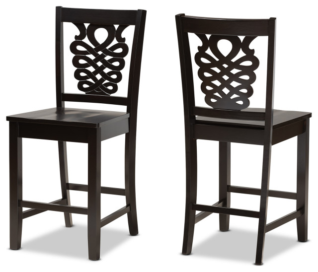 Gervais Modern Transitional Dark Brown Finished Wood 2-Piece Counter ...