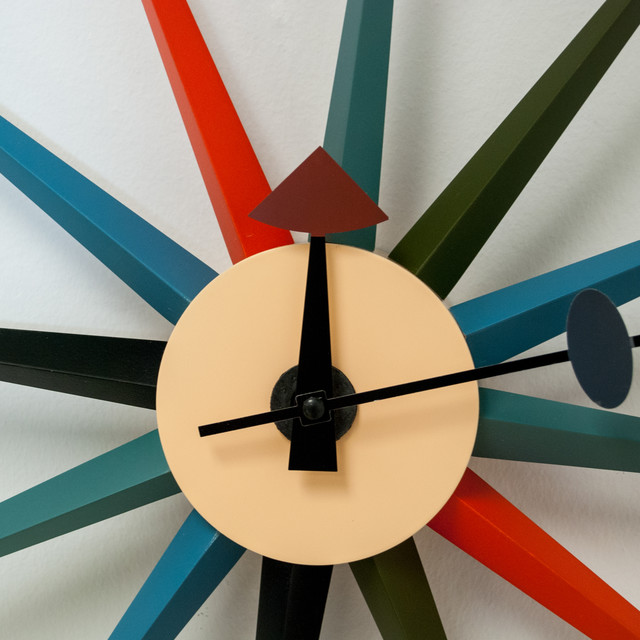 Mod Made Mid Century Modern Multi Color Star Clock - Midcentury - Wall ...