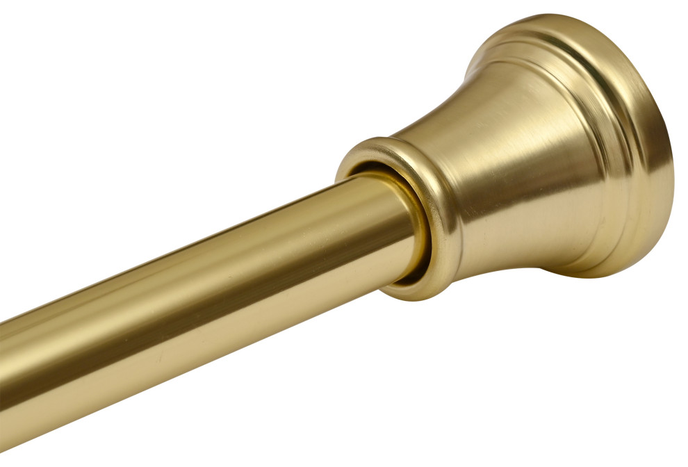 Utopia Alley 72" Aluminum Decorative Finial Tension Rod, Gold - Modern ...