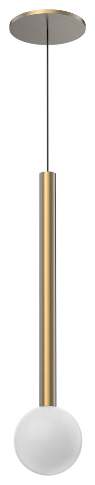 Elixir Pendant Light, Brushed Gold, 4"Dx17.75"H, 4"Dx17.75"H ...