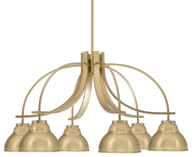 Cavella 6 Light Downlight Chandelier New Age Brass Finish 7" NAB Metal ...