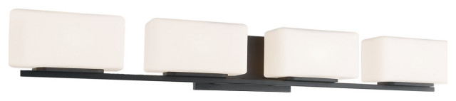 Chiclet 4 Light Wall Sconce, Matte Black - Transitional - Bathroom ...
