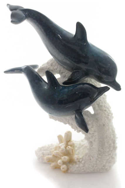 Animal BLUE PLAYFUL DOLPHINS Polyresin Ocean Sea Mammal Porpoise Yxc919 ...