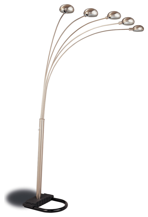 Kayd 5-light Floor Lamp With Curvy Dome Shades Chrome and Black ...