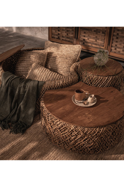 Round Abaca Coffee Table Set (3) | dBodhi Knut - Tropical - Coffee ...