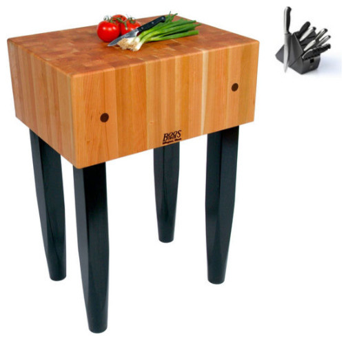 John Boos Butcher Block 18x18, Henckels Knife Set - Contemporary ...