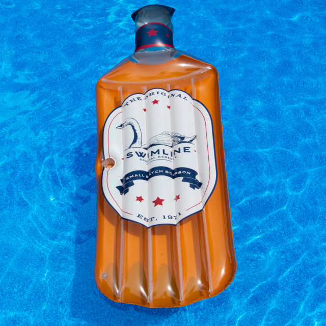 Inflatable Orange Bourbon Bottle Swimming Pool Float 96" - Modern ...