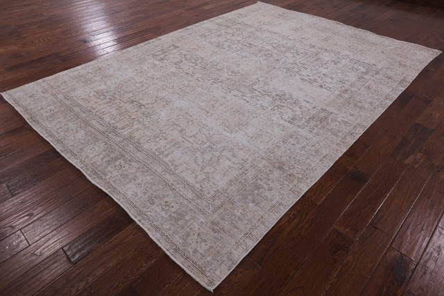 8'x11' Persian Vintage White Wash Handmade Area Rug, Q2069, 8'1"x11'3 ...