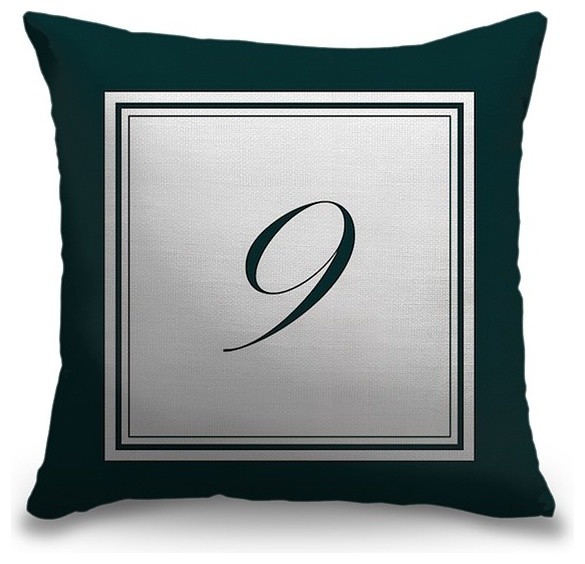 "Number Nine - Formal Border" Pillow, 16" x 16" - Contemporary ...