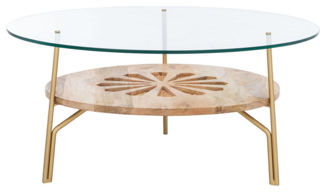 Rory Round Coffee Table Natural Brass - Contemporary - Coffee Tables ...
