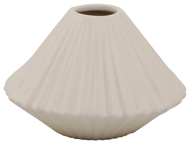 6.25" Pleated Ceramic Vase - Transitional - Vases - by Flora Bunda, Inc ...