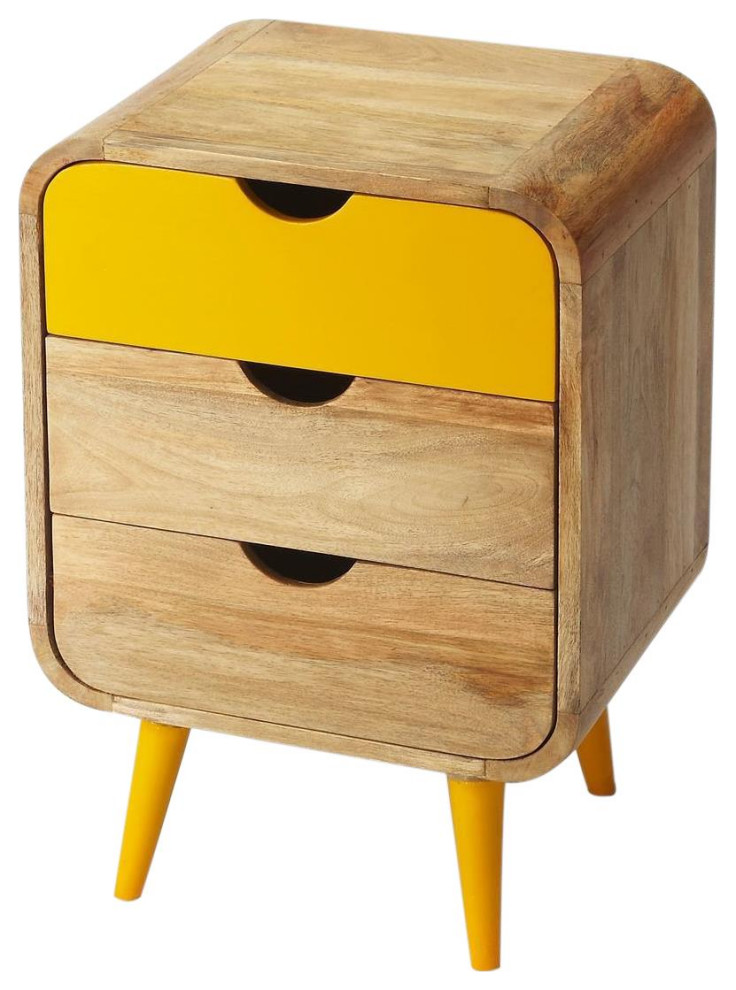 Chairside Chest Side Table Mid-Century Modern Distressed Butler Loft ...