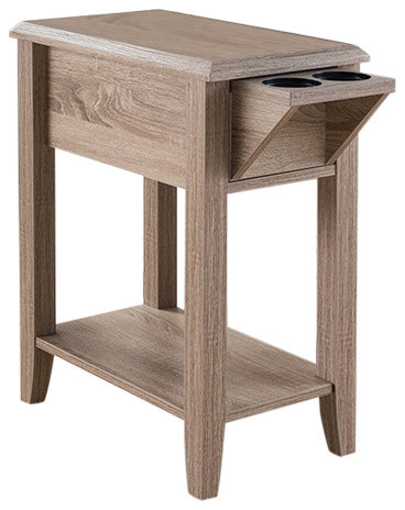 Side Table Storage Drawer and Cup Holders - Transitional - Side Tables ...