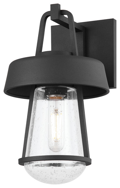 1-Light Exterior Wall Sconce, Textured Black - Transitional - Outdoor ...
