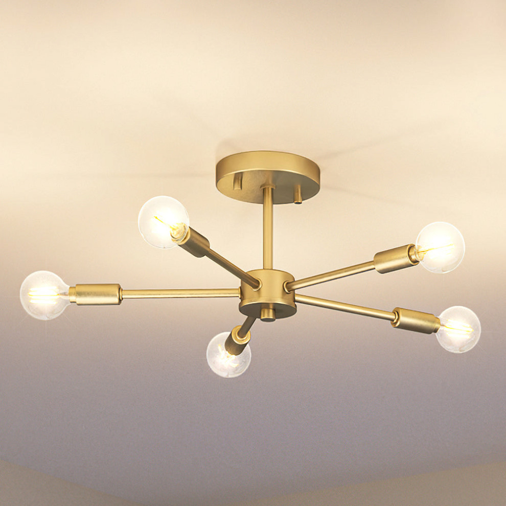 Luxury Mid-Century Modern Ceiling Light, Midnight Black - Midcentury ...