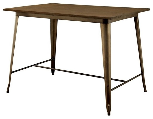Furniture of America Mayfield Metal Counter Height Dining Table in ...
