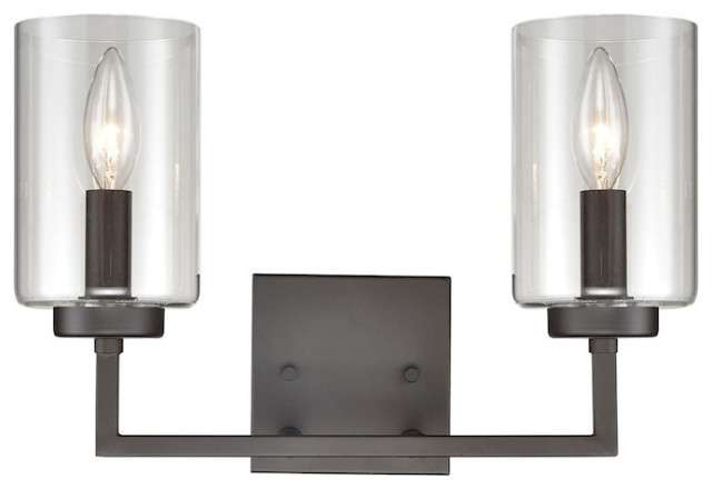 Thomas Lighting West End 2-Light Bath Light, Oil Rubbed Bronze/Clear ...