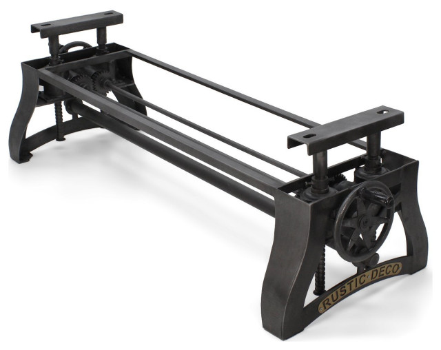 Crescent Adjustable Crank Bench Base Dining to Bar Height - Iron ...