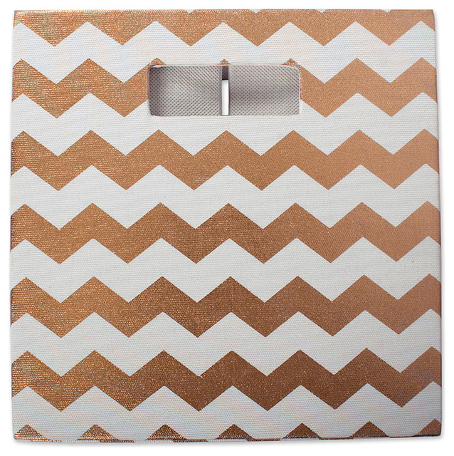 DII Polyester Cube Chevron Copper Square 11x11x11" - Contemporary ...