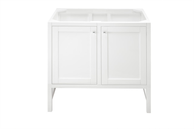Addison 36" Vanity, With Doors, Glossy White - Transitional - Bathroom ...