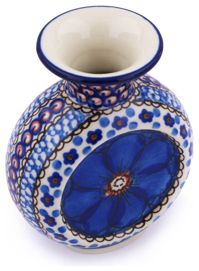 Polmedia Polish Pottery 5" Stoneware Vase - Mediterranean - Vases - by ...