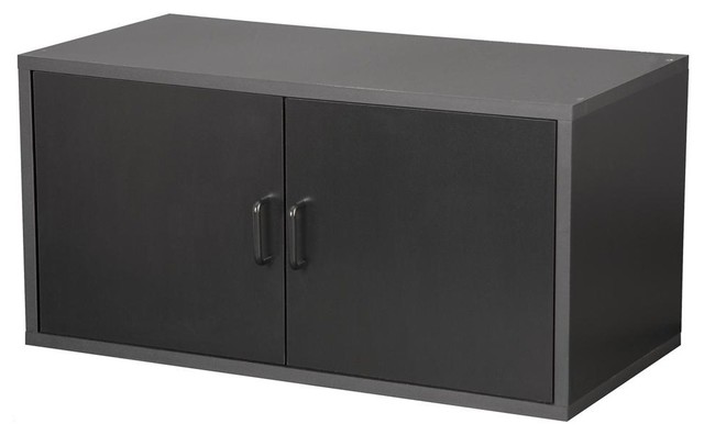 Large Storage Cube w 2 Doors (Black) - Contemporary - Storage Cabinets ...