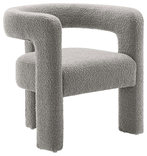 Modern Accent Chair, Unique Design With Soft Boucle Upholstered Seat ...
