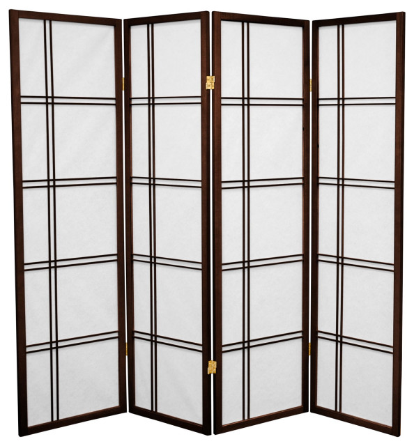 Modern Room Divider, Rice Paper Screens & Cross Lattice Pattern - Asian ...