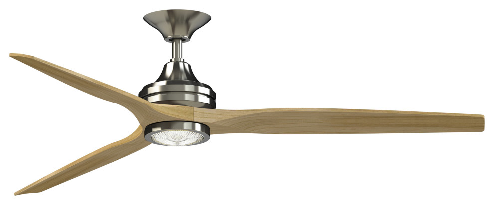 Fanimation Spitfire 64" Fan/LED Light, Brushed Nickel - Transitional ...