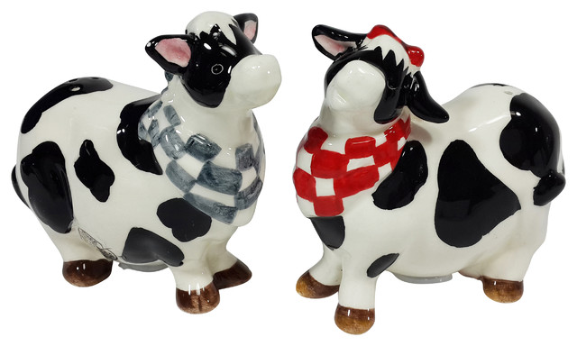 Home & Living Hand painted ceramic cow salt and pepper shakers Salt ...