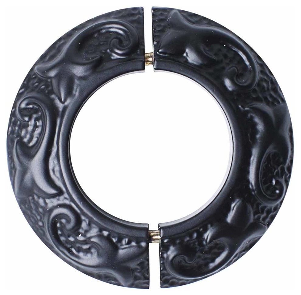 Black Radiator Pipe Flanges Aluminum Rustproof Ring Plate 1.5" ID 3 1/4 ...