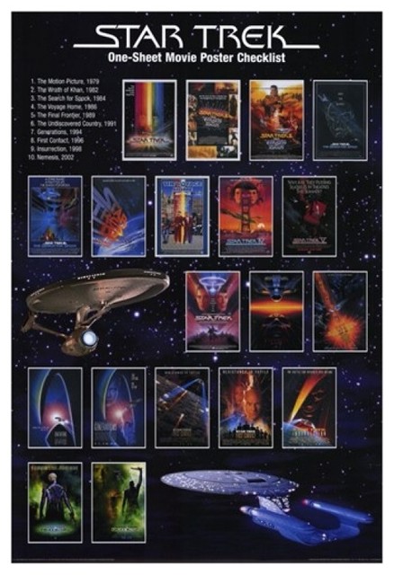 Star Trek, One-Sheet Movie Poster Checklist Print, 11 x 17 - Midcentury ...