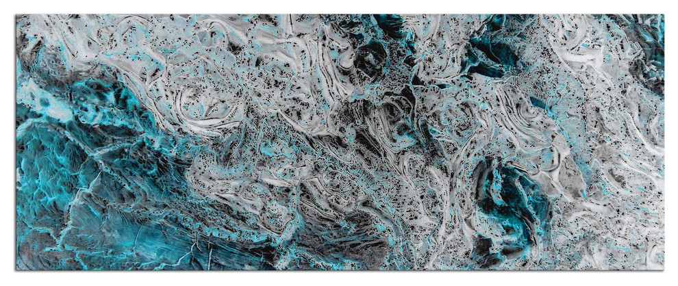 Storm Turquoise, Abstract Metal Wall Art, Contemporary Teal/Grey ...