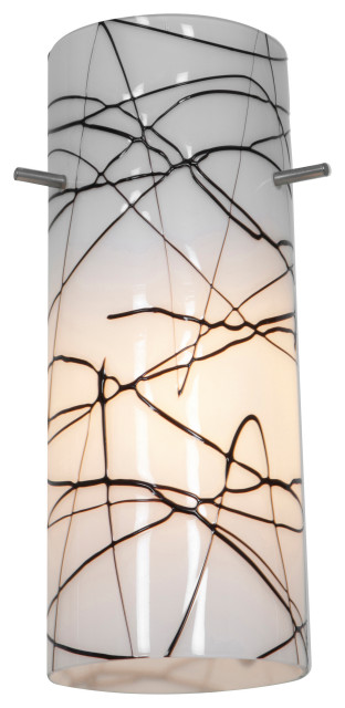 Cylinder Pendant Glass Shade, Black and White - Contemporary - Lamp ...