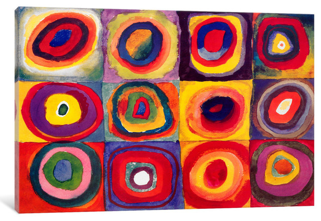 Squares With Concentric Circles by Wassily Kandinsky Art Print, 26" x ...