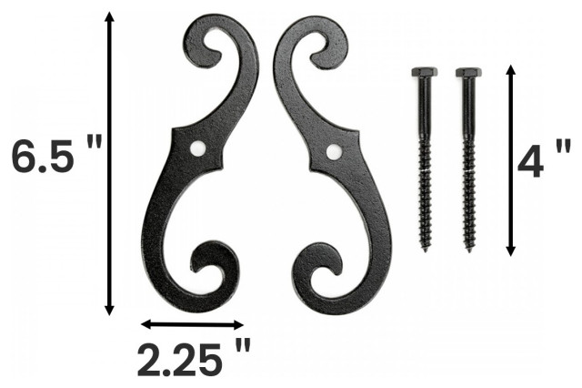 Pairs of Vintage Shutter Dogs S Shaped Shutter Hardware in Black Pack ...