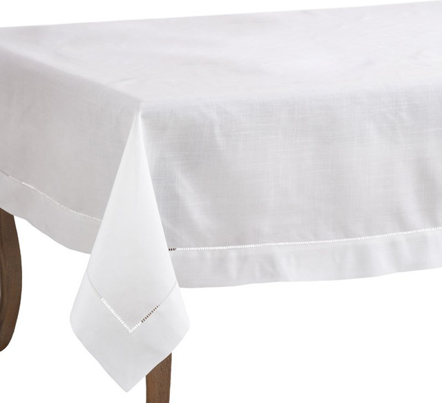 Handmade Basic Hemstitch Border 100% Linen Tablecloth, 36"x36 ...