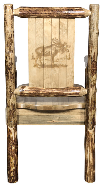 Glacier Country Captain's Chair With Laser Engraved Moose Design ...