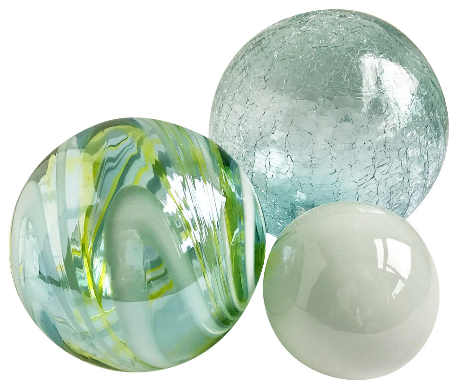 Sphere Set of 3, Cheerful & Sky - Contemporary - Decorative Objects And ...
