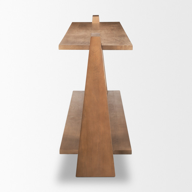 Eula Medium Brown Wood Console Table - Transitional - Console Tables ...